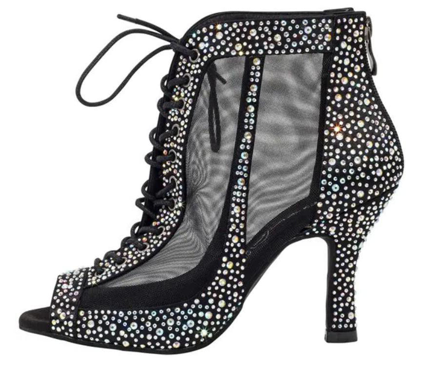 Crystal Dance Boots Latin Salsa Bachata Performance Dancing Booties ...