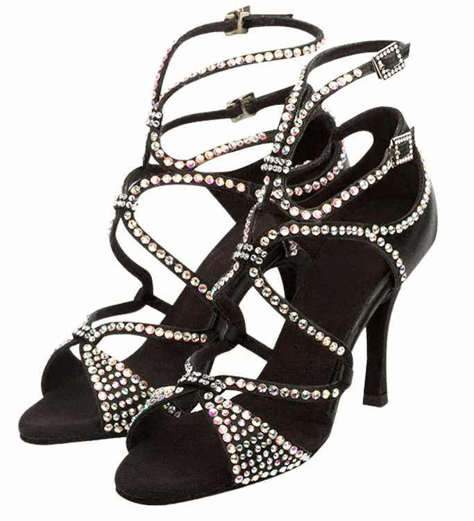 Ballroom Latin Salsa Sparkling Black Dance Shoes – TTdancewear