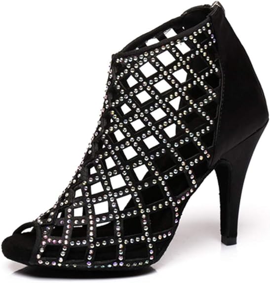 Sparkly Dance Shoes Black Rhinestone Dance Boots – TTdancewear