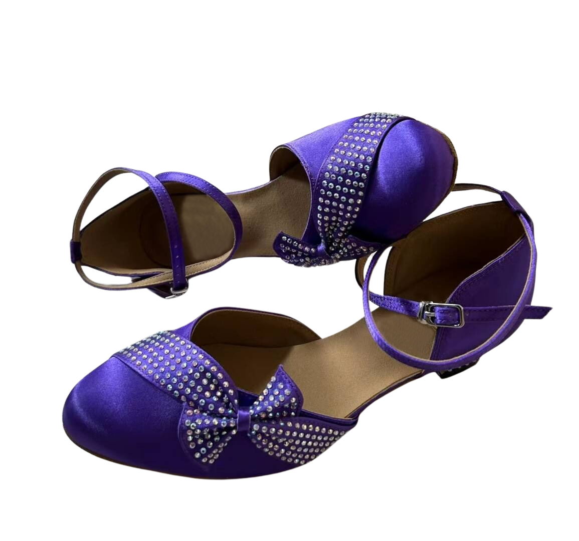 Ballroom Dance Shoes Purple Closed Toe Waltz Performance Shoes ...