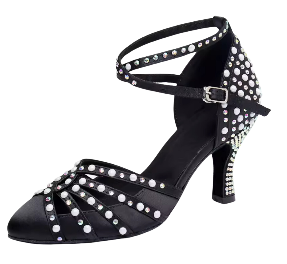 Closed Toe Dance Shoes Black Ballroom Waltz Shoes – TTdancewear