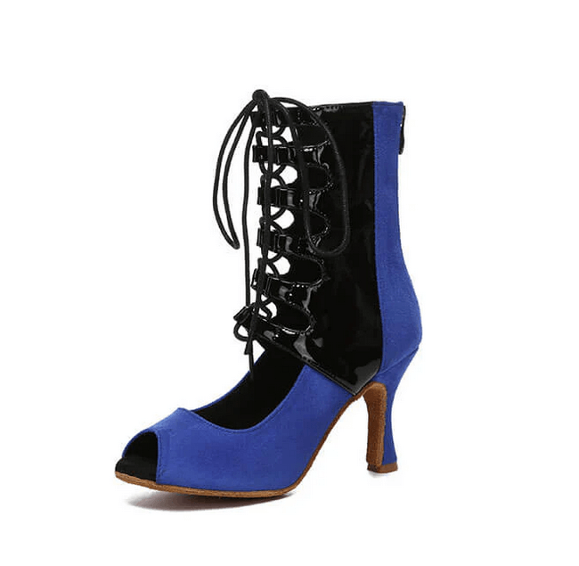 Salsa Dance Boots Blue Heels Dance Booties – TTdancewear