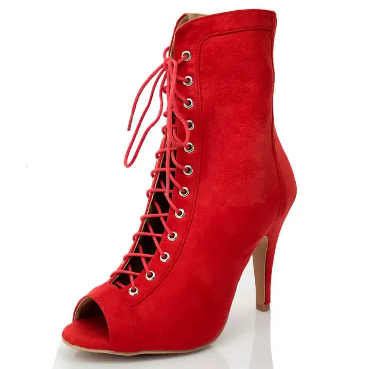 Red Dance Booties for Heels Salsa Bachata Dance – TTdancewear
