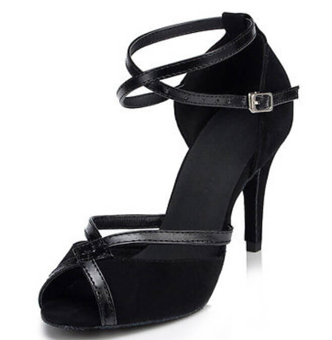 Black Suede Ballroom Dance Shoes Latin Salsa Dance Heels – TTdancewear