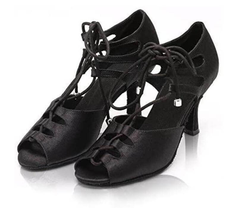 Black Strappy Latin Salsa Bachata Dance Heels – TTdancewear