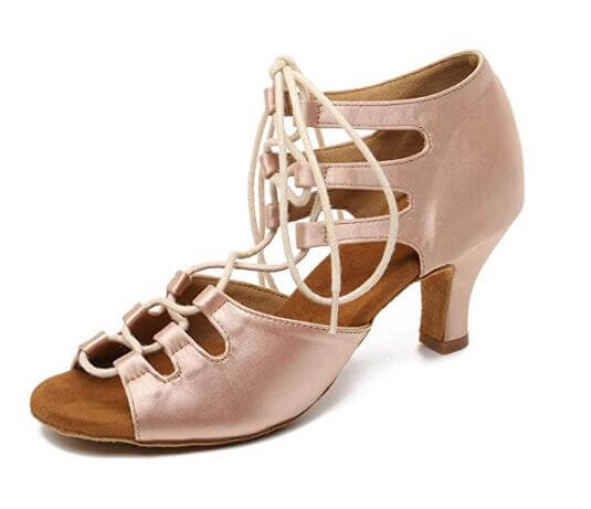 Flesh Satin Lace Up Latin Salsa Bachata Dance Heels – TTdancewear