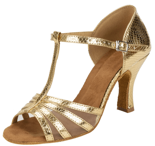 Gold Snakeskin Print Ballroom Shoes Latin Salsa Dancing Heels – TTdancewear