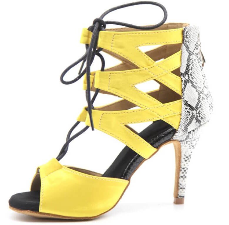 Yellow Satin Ballroom Dancing Heels Latin Salsa Dance Shoes – TTdancewear