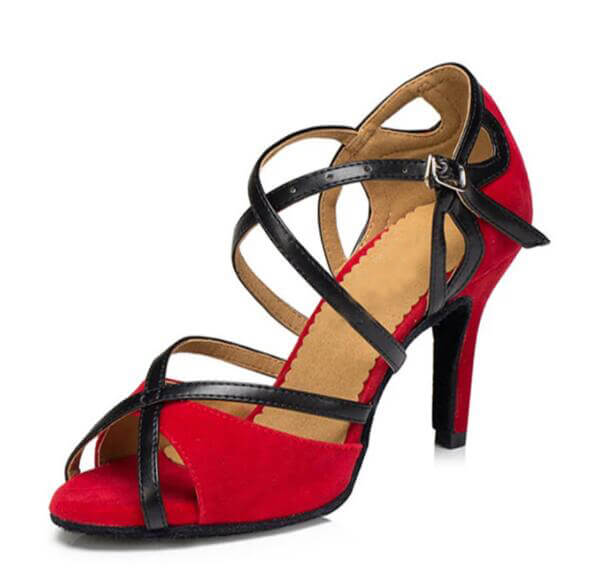 Red Suede Ballroom Dancing Heels Latin Salsa Dance Shoes – TTdancewear